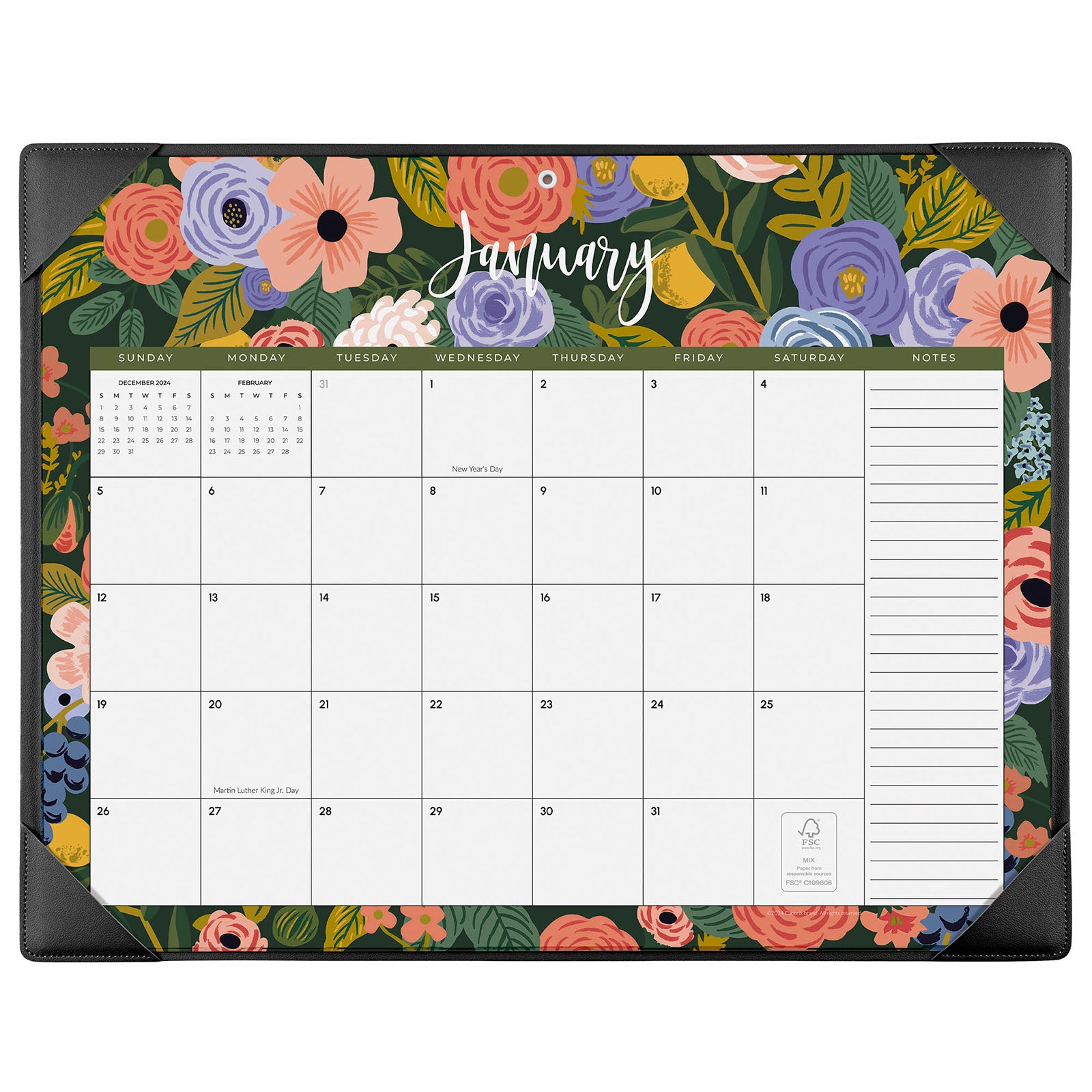 Dolinart 2025-2026 Desk Calendar, Large, 22"L×17"W, Colorful Flowers ...